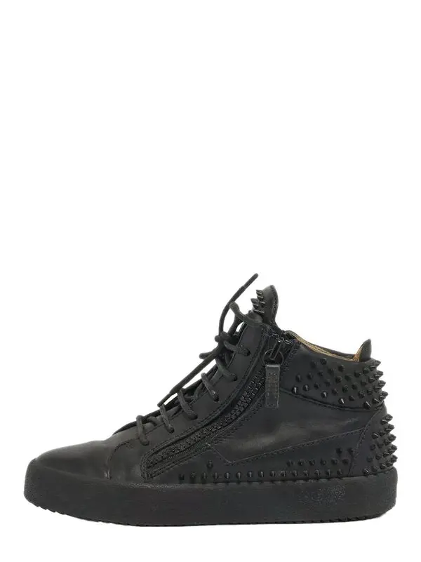 CHRISTIAN LOUBOUTIN Stud-embellished Leather Sneakers - Black