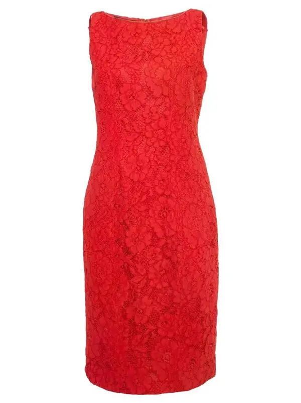 Carolina Herrera Lace Shift Dress - Red