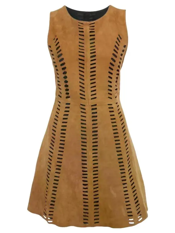 Maje Suede Cut-out Dress - Brown