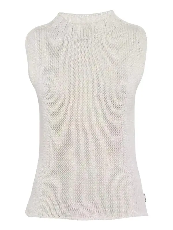 Burberry Sleeveless Knit Top - White