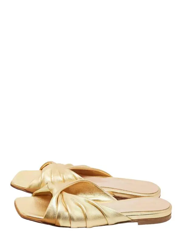 GIANVITO ROSSI Leather Knotted Sandals - Gold