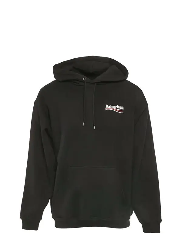 Balenciaga Logo-print Hoodie - Black