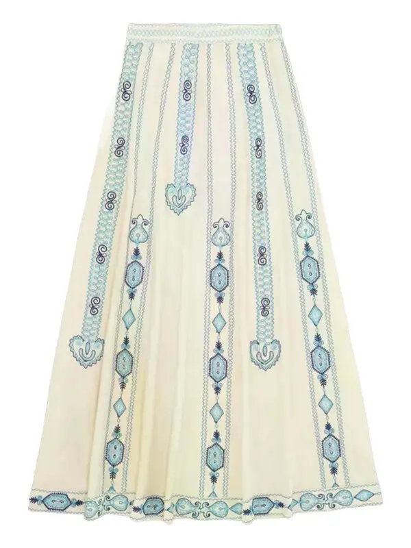 FORTELA Nicea Embroidered Skirt - Neutrals