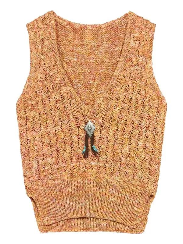 FORTELA Knitted Sleeveless Vest - Orange