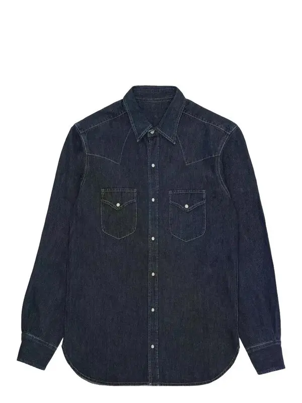 FORTELA Front-pockets Denim Shirt - Blue