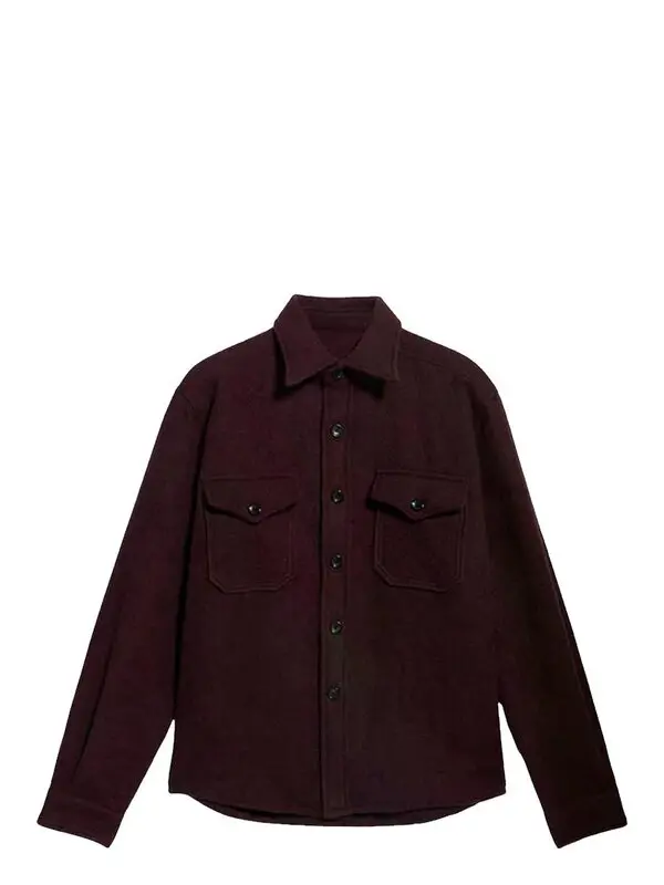 FORTELA Brushed Pocket Overshirt - Purple