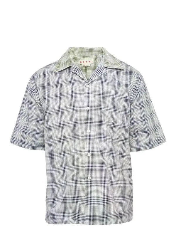 Marni Short-sleeved Plaid Shirt - Blue