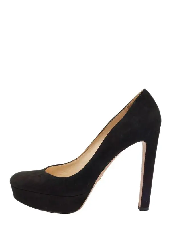 Prada Suede Platform Pumps - Black