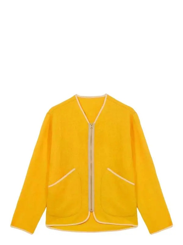 FORTELA Zip-up Trim Wool Jacket - Yellow
