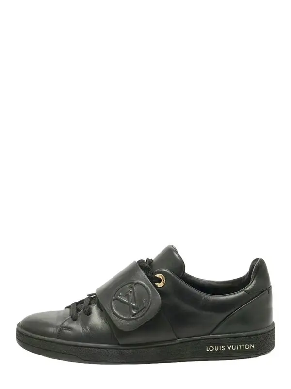 LOUIS VUITTON Leather Strap Sneakers - Black