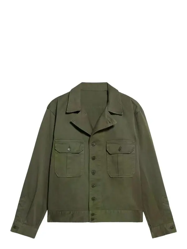 FORTELA Khai Herringbone Patch-pockets Overshirt - Green