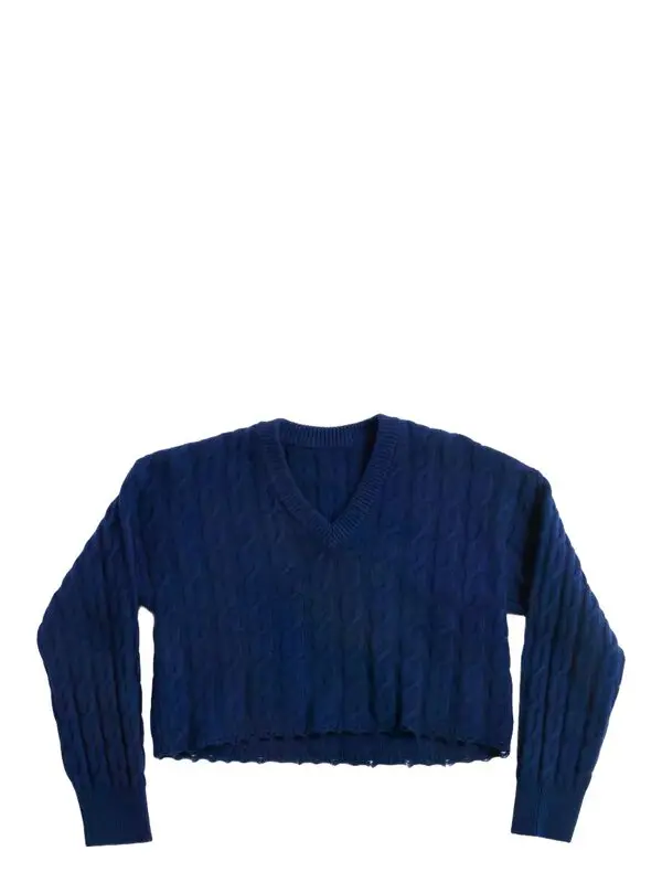 FORTELA Liv V-neck Knitted Sweater - Blue