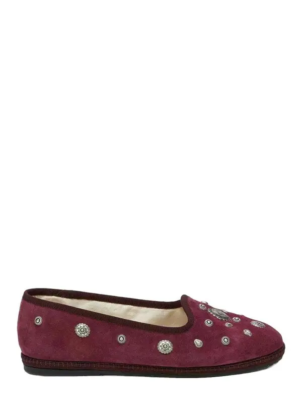 FORTELA Frutate Friulane Studded Suede Loafers - Red