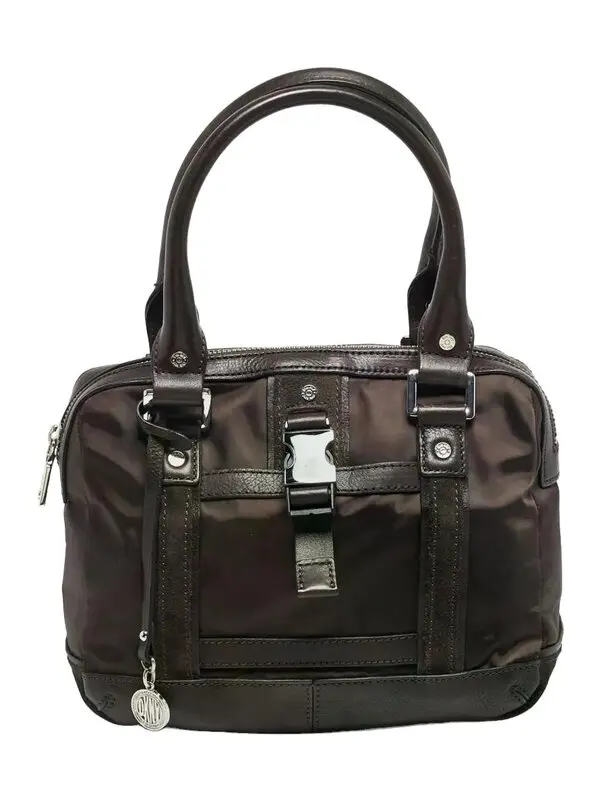 Dkny Logo-plaque Buckle Shoulder Bag - Brown