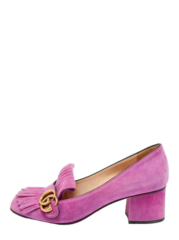 Gucci Gg Marmont Suede Pumps - Purple