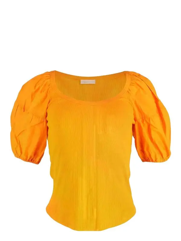Ulla Johnson Scoop-neck Puff-sleeve T-shirt - Orange