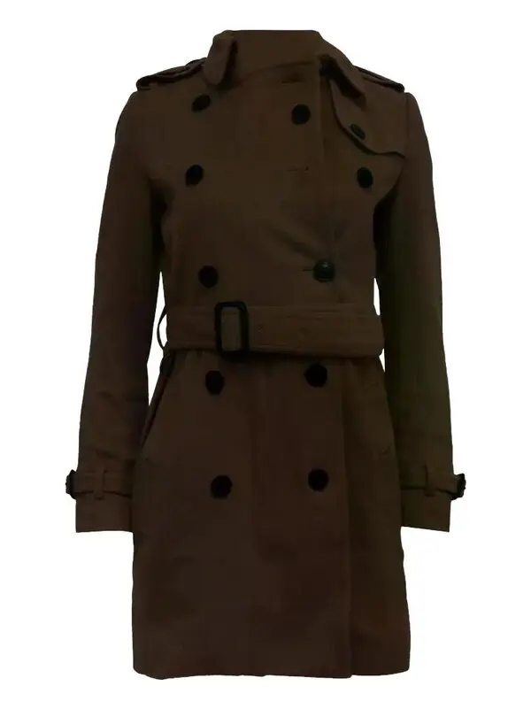 Burberry Double-breasted Wool Coat - Brown