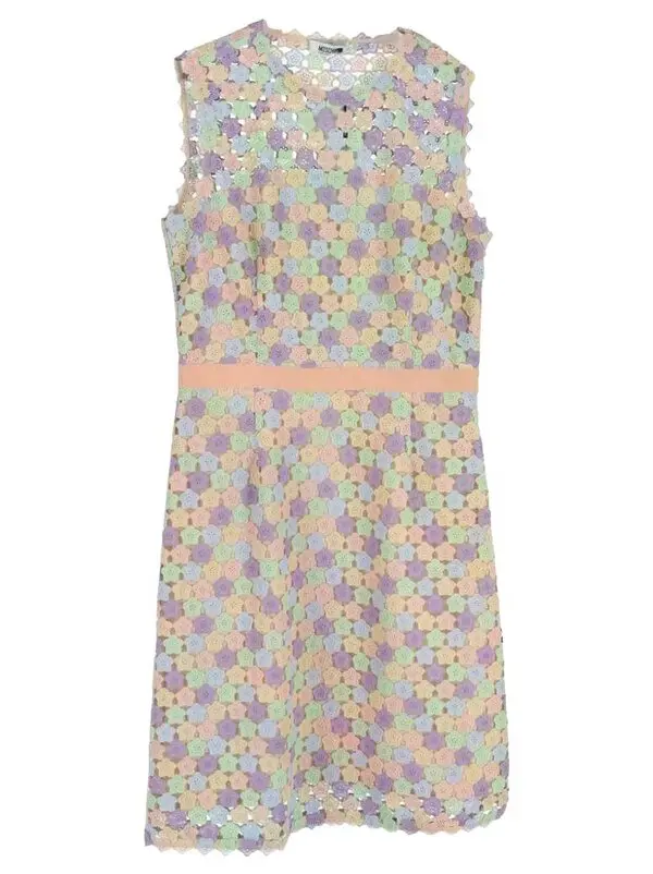Moschino Floral Macrame Sheath Mini Dress - Neutrals