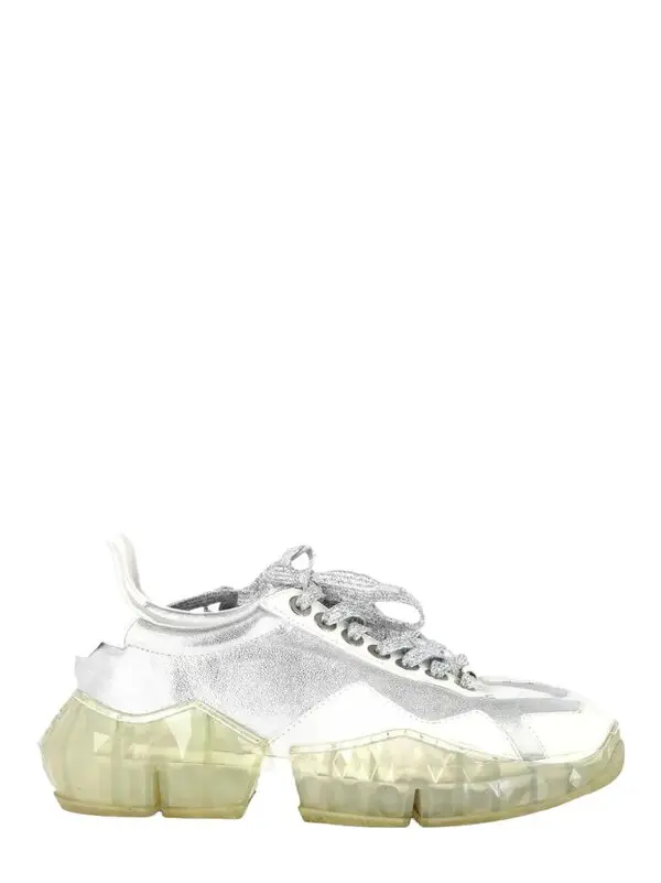 JIMMY CHOO Diamond Leather Sneakers - White