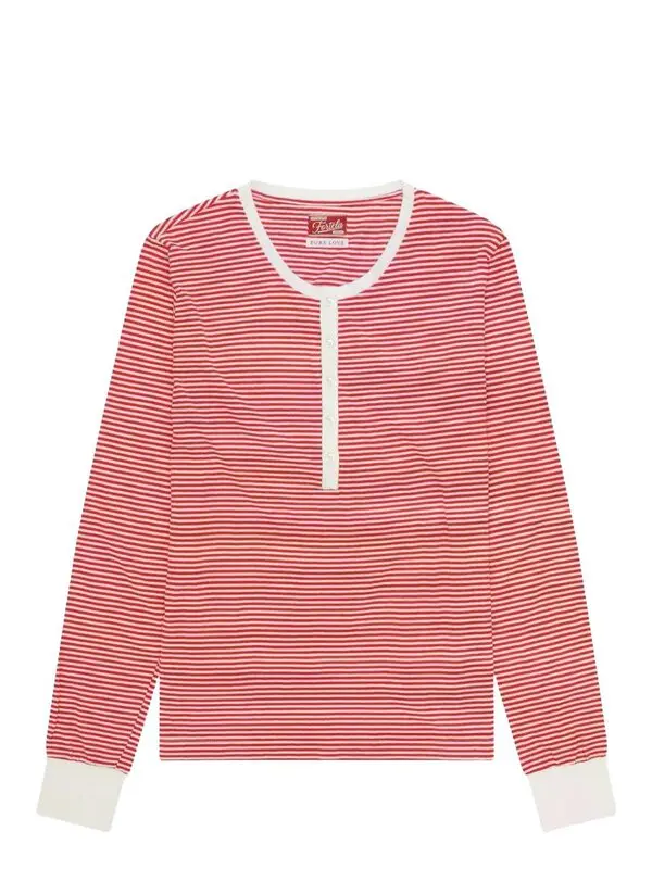 FORTELA Striped Serafino T-shirt - Red