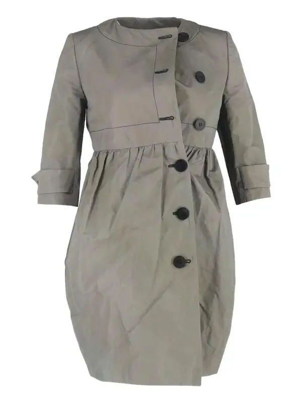 Stella McCartney Collarless Flared Coat - Grey