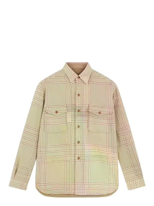 FORTELA Patch-pockets Checked Overshirt - Green