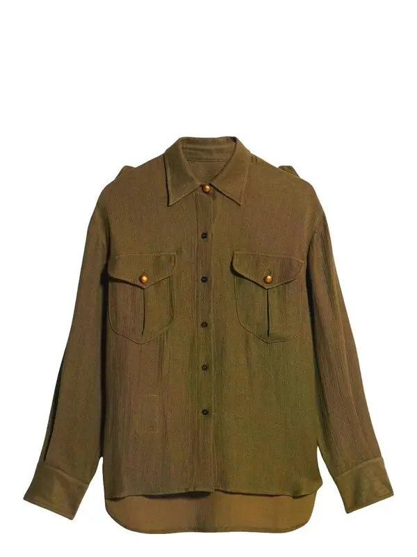 FORTELA Luke Pockets Shoulder Shirt - Green