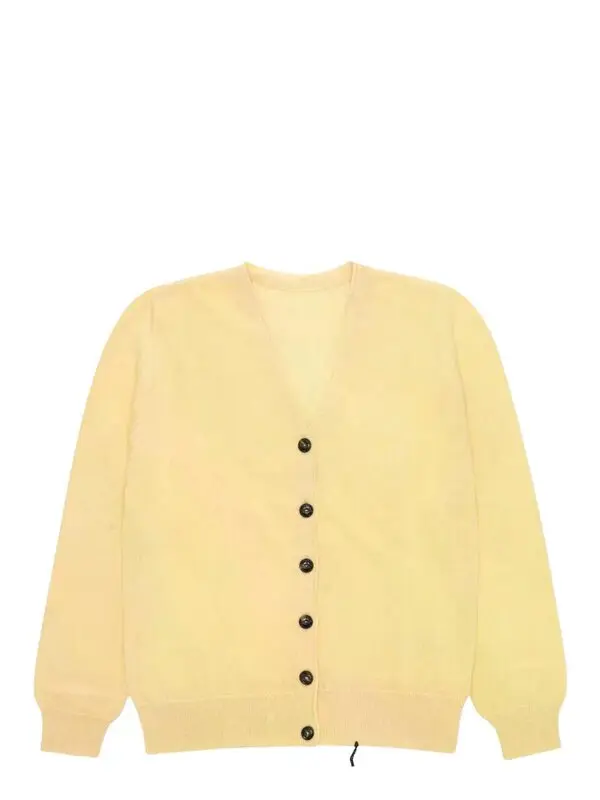 FORTELA Greg Button Ribbed Cardigan - Yellow