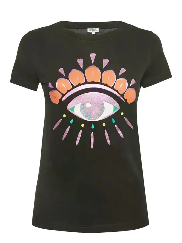 Kenzo Cotton T-shirt With Eye Motif - Black