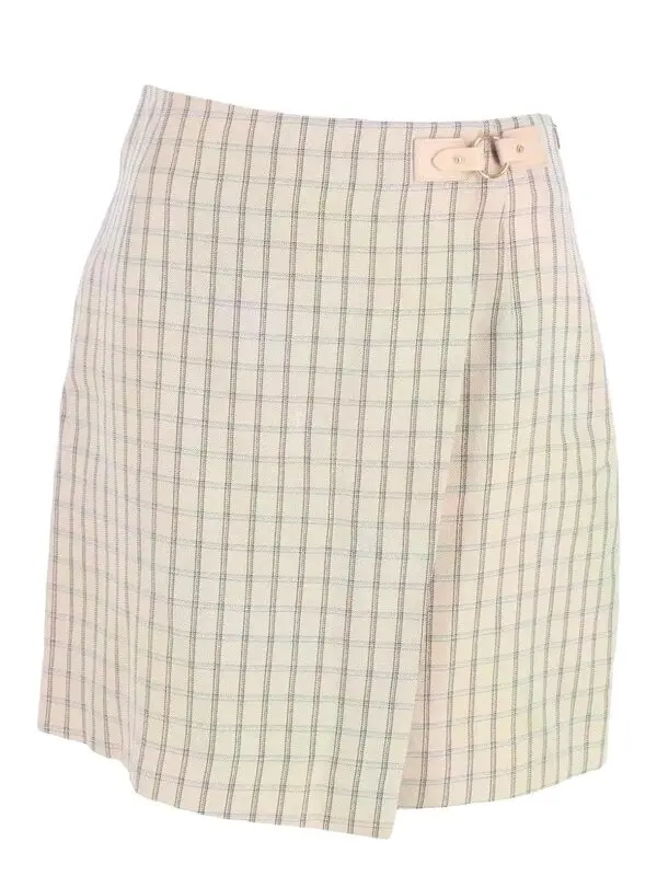 Sandro Checked-pattern Wrap Mini Skirt - Neutrals