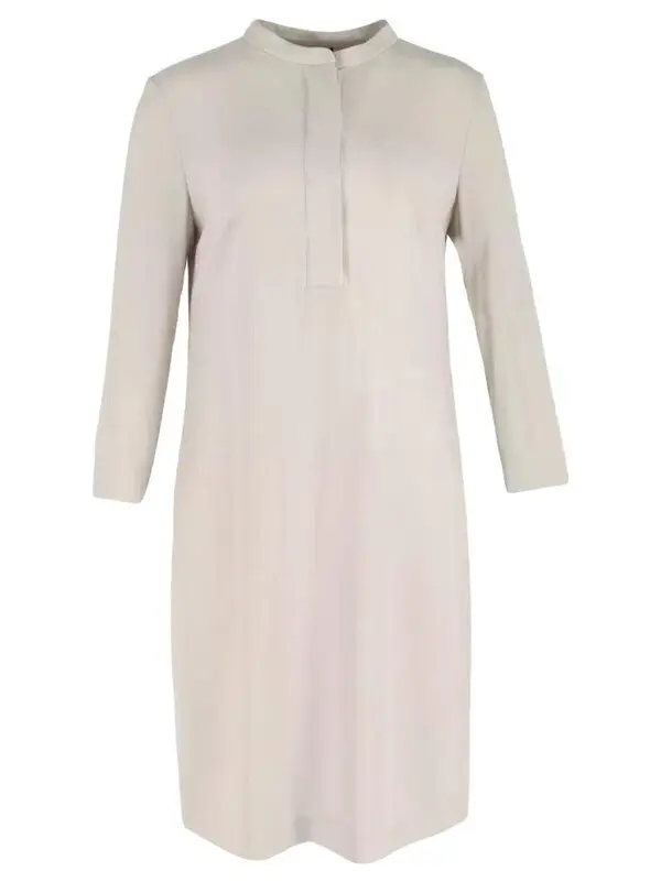 Escada Mandarin-collared Knee-length Dress - Neutrals