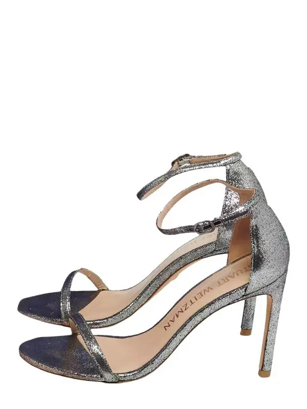 STUART WEITZMAN Leather Ankle-strap Sandals - Grey