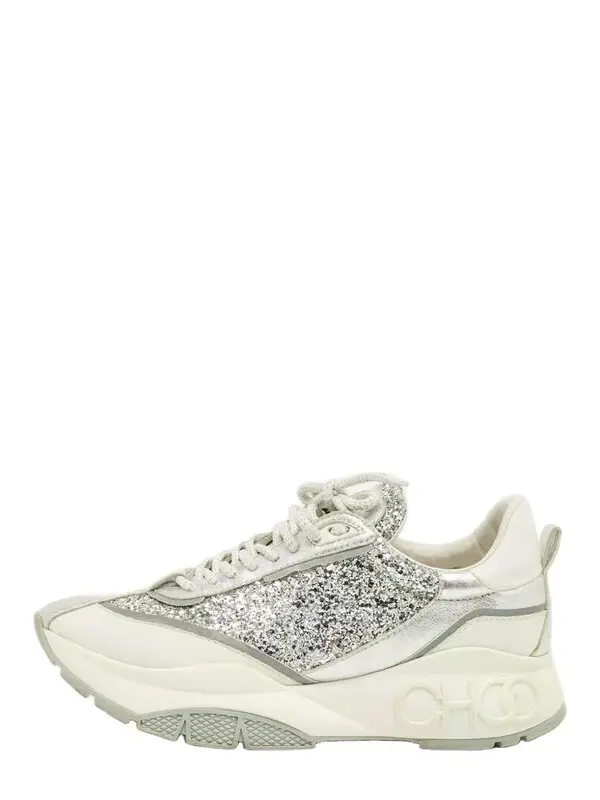 JIMMY CHOO Raine Glitter Sneakers - White