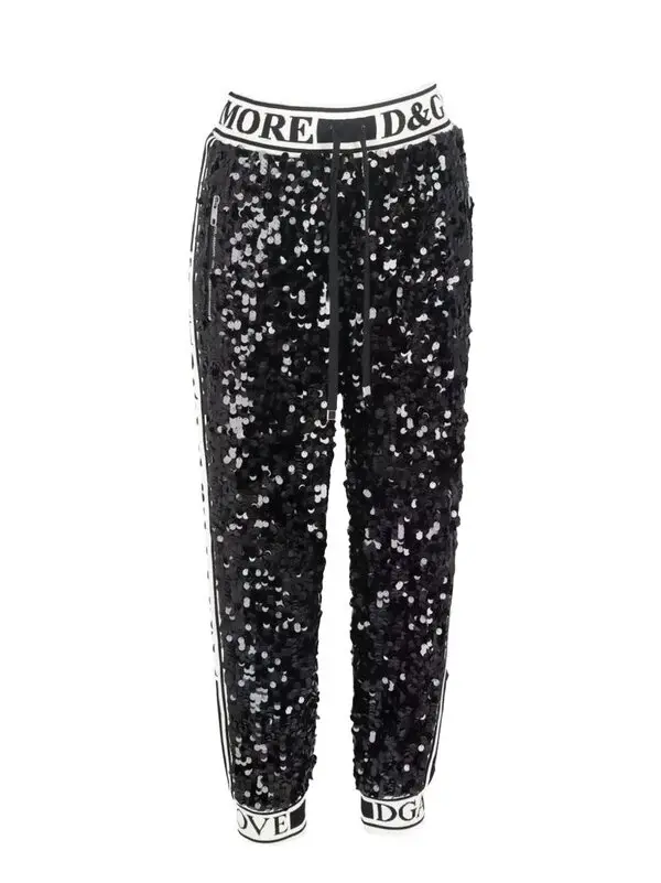 Dolce & Gabbana Sequin-embellished Trousers - Black