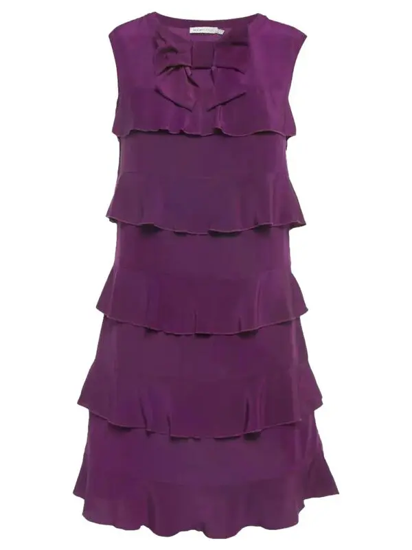 See By Chloé Ruffled Silk Mini Dress - Purple