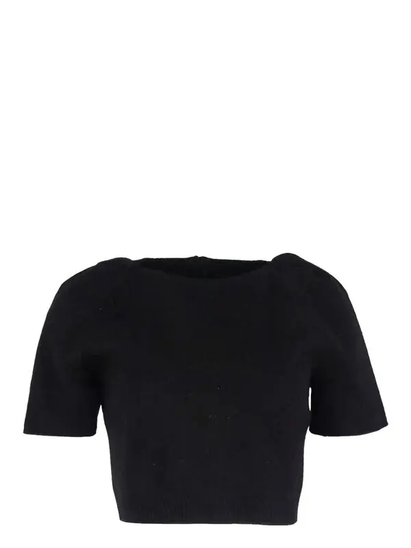 Giambattista Valli Cropped Pleated T-shirt - Black