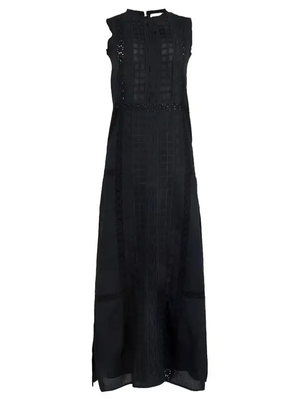 Sea Embroidered Maxi Dress - Black