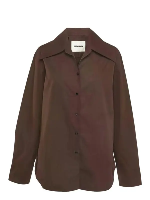 JIL SANDER Cotton Collar Shirt - Brown