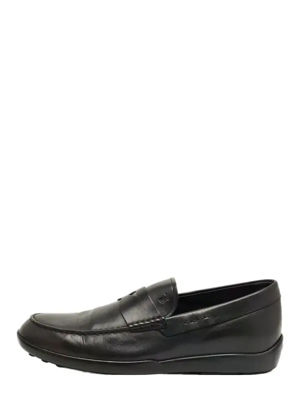 TOD'S Leather Slip-on Loafers - Black