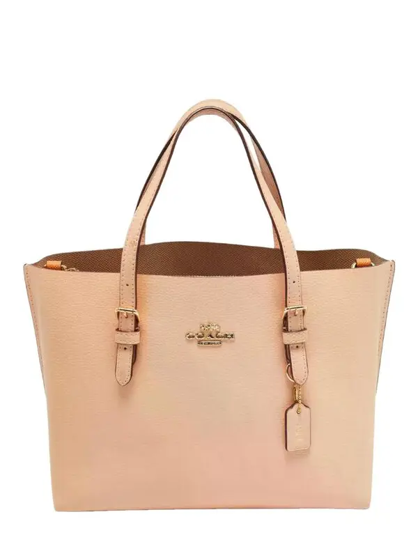 COACH® Mollie Leather Tote Bag With Adjustable Handles - Orange