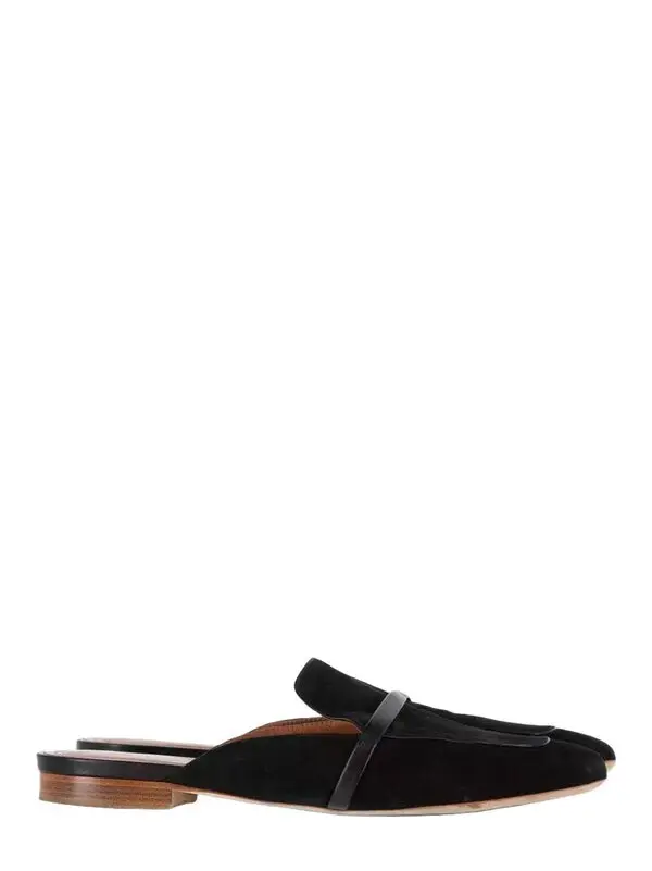 MALONE SOULIERS Suede Flat Mules - Black