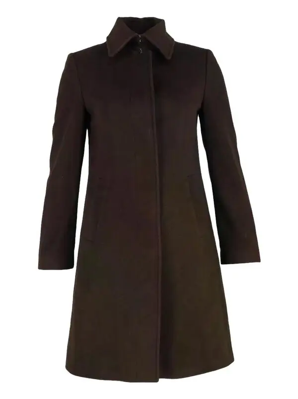 Burberry Collared Suede Coat - Brown
