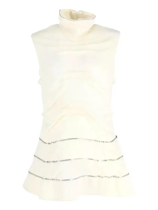 JW Anderson Ruched Zipper Sleeveless Top - White