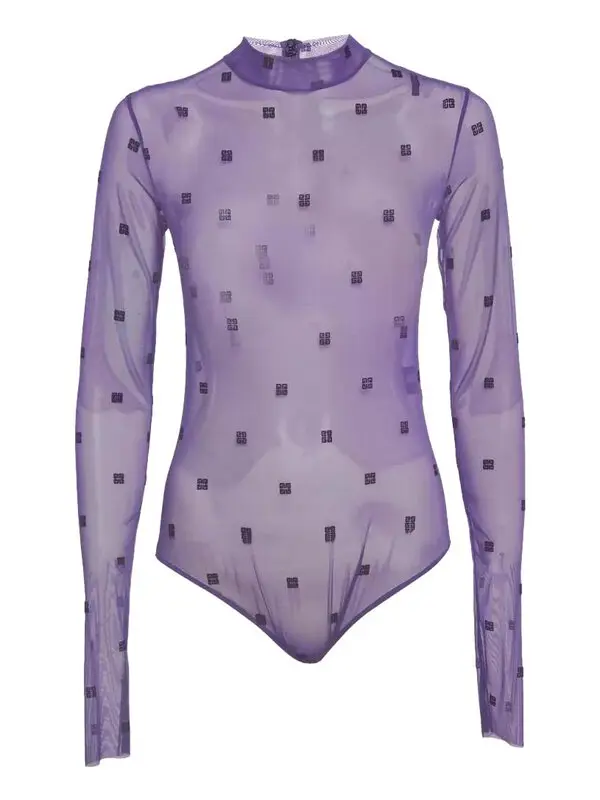 Givenchy Logo Mesh Bodysuit - Purple