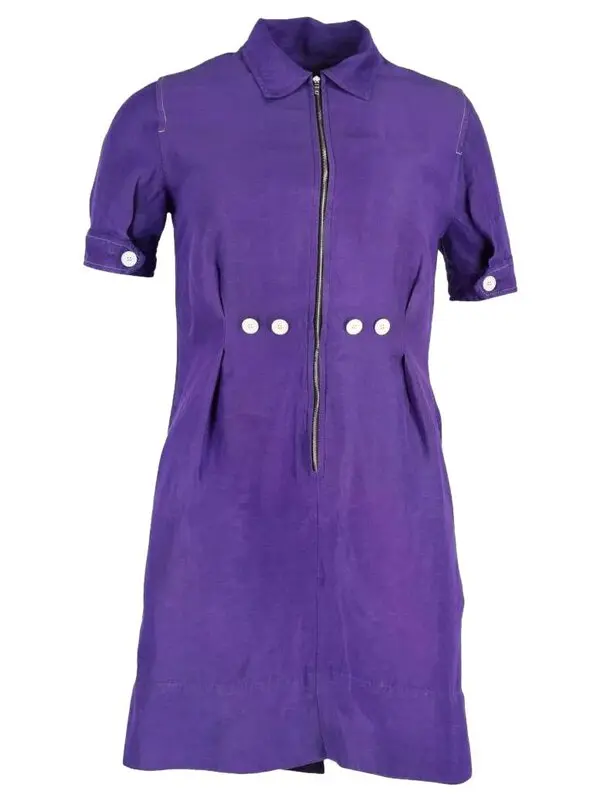 Sandro Zip Button Mini Dress - Purple