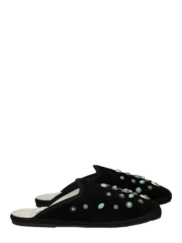 FORTELA Flap Suede Mules - Black