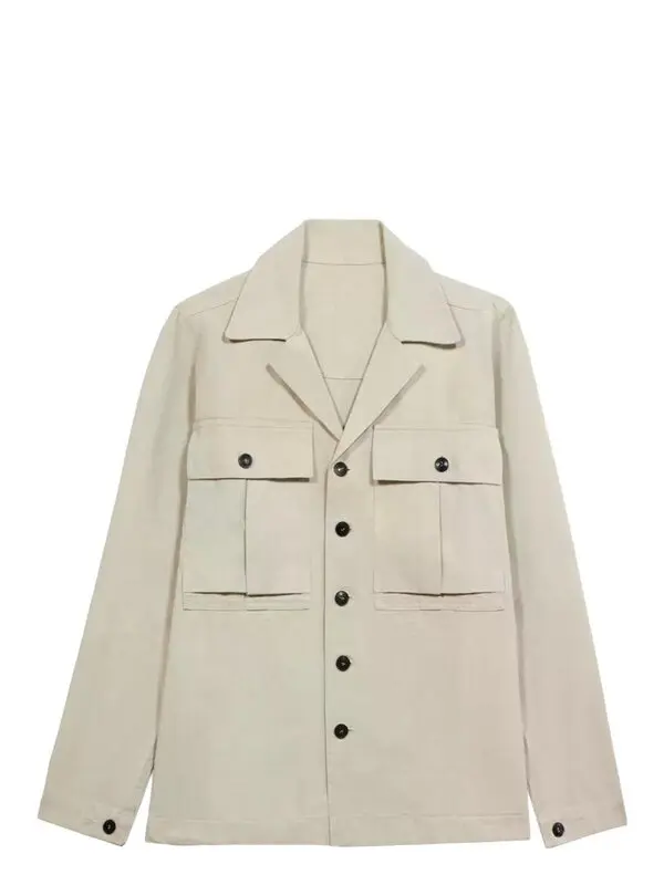 FORTELA Patch-pockets Overshirt - Neutrals
