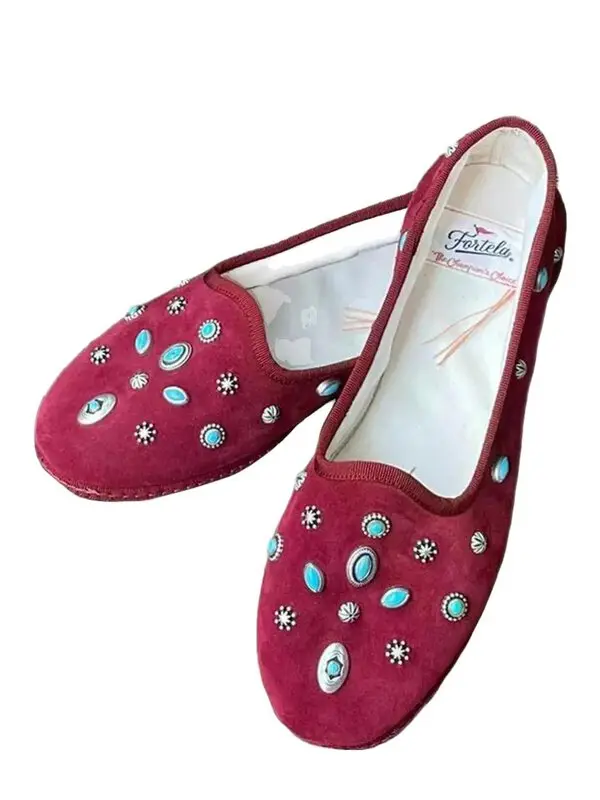 FORTELA Studded Friulane Slippers - Red