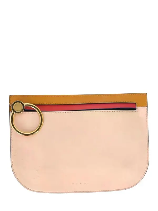 Marni Zip-fastening Ring-detail Clutch Bag - Pink