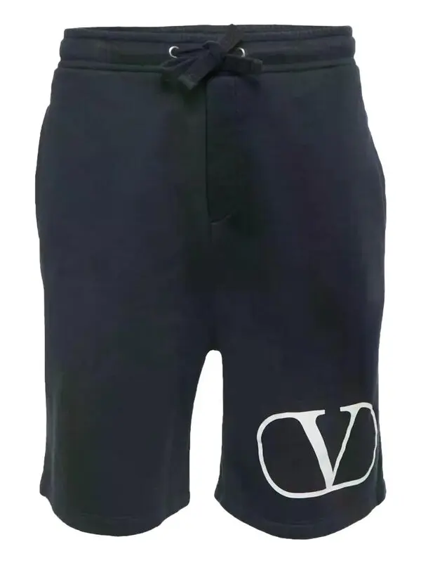 Valentino Garavani Vlogo-print Shorts - Blue